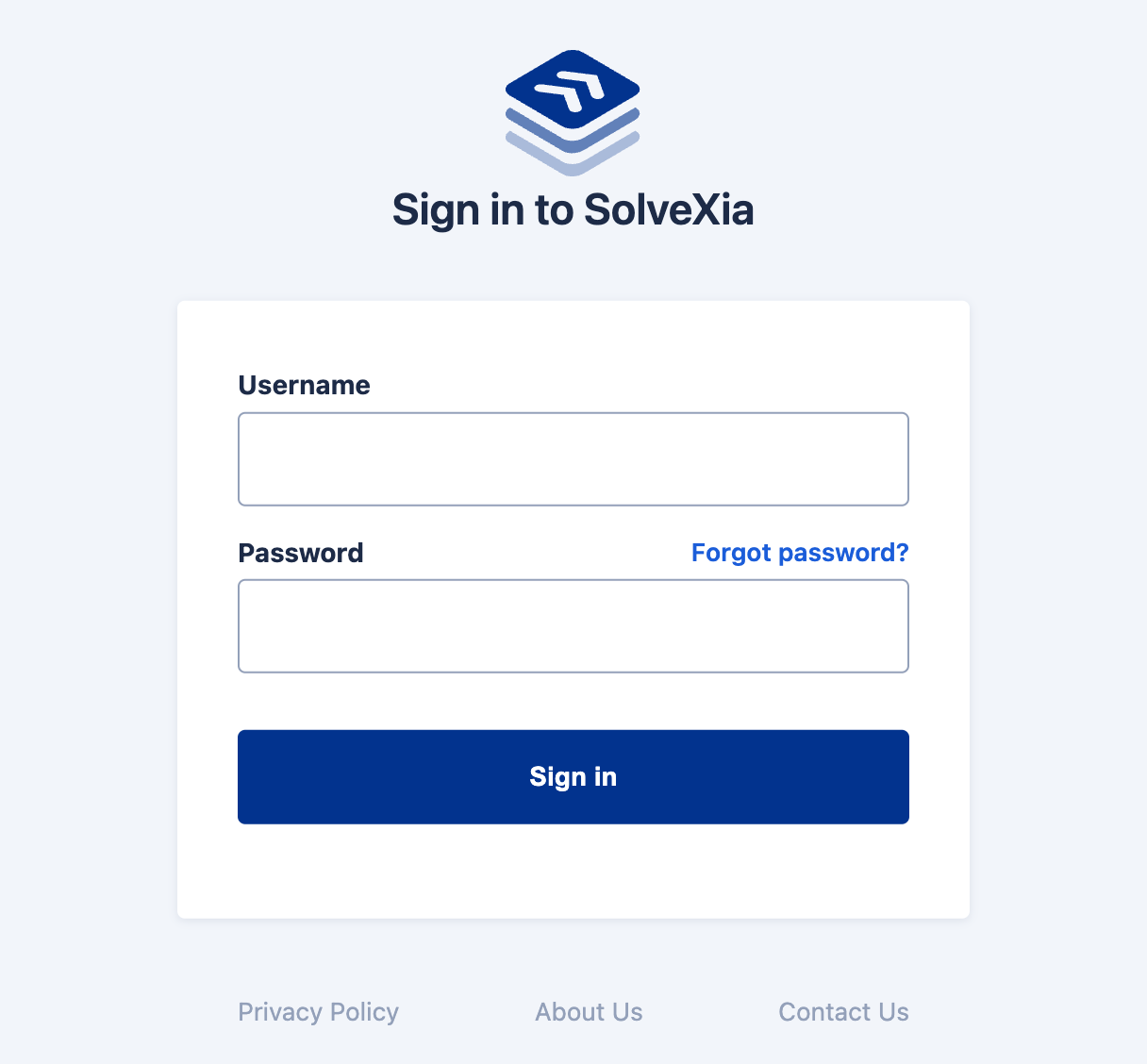 Reset password – Solvexia